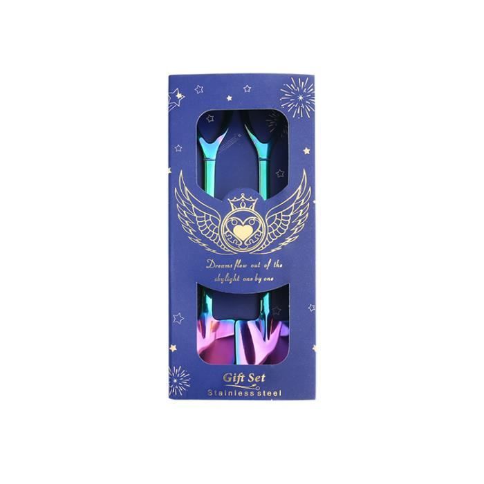 2pcs cuillère à soupe en acier inoxydable set cuillère en hêtre en fer ...