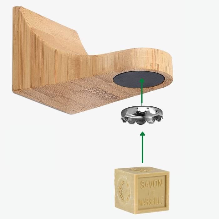 Porte Savon aimanté - Distributeur Mural Original eamboo Naturel avec ...