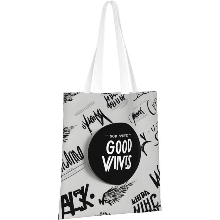 Sac Fourre-Tout En Toile Avec Imprimé Rose Violet Et Tête De Mort, Sac ...