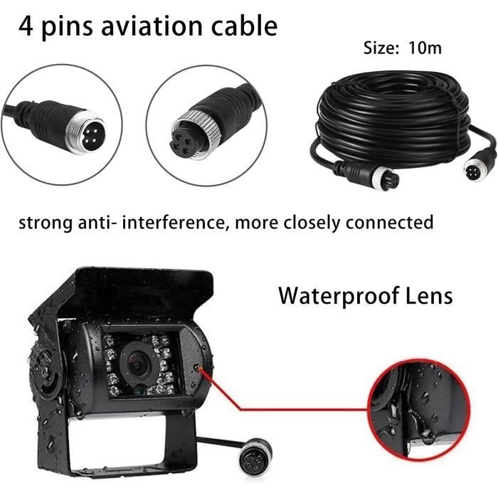 LIWI-Caméra de recul HD de vision nocturne infrarouge 12 V 24 V pour ...