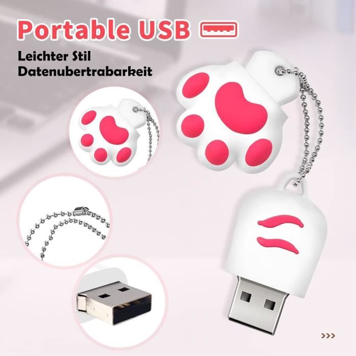 Cle Usb 128 Go Clé Usb Grande Capacité Flash Drive Mignonne Patte De ...