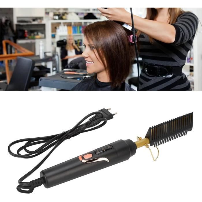 Peigne Chauffant Électrique 2 En 1, Peigne À Lisser Les Cheveux Pour Perruque De Cheveux Secs Et ...