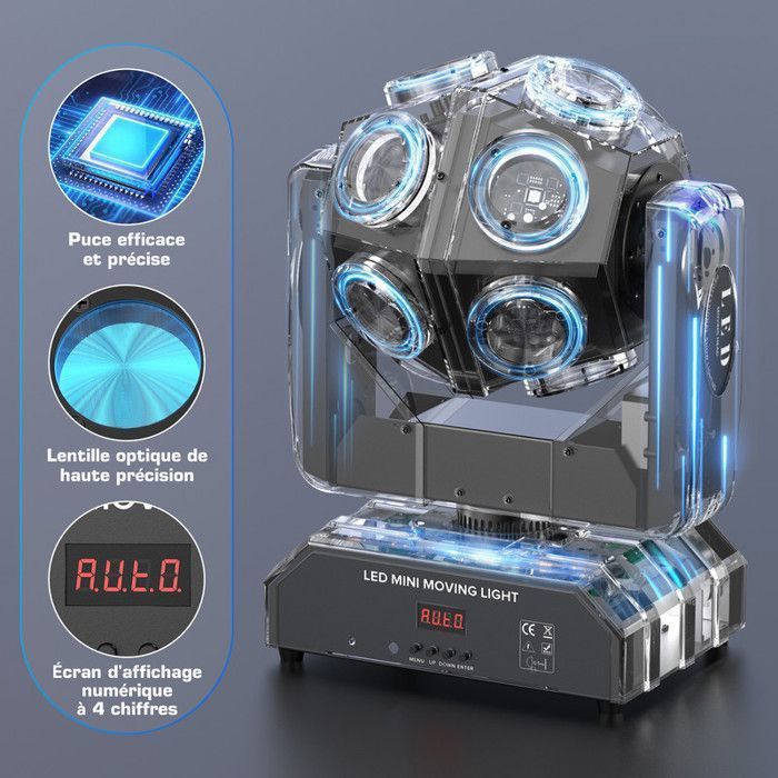 UKing 200W Lyre LED RGBW DMX Beam 540°Rotation - Jeux de Lumiere DJ ...