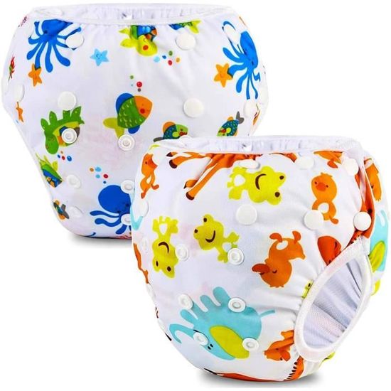 Bébé Couche De Bain (2 Pièces), Bébé Réutilisable Couches Lavables ...
