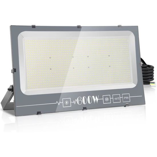 600W Projecteur Led Extérieur, Super Lumineux 60000Lm Led Extérieur, 3000K Blanc Chaud ...
