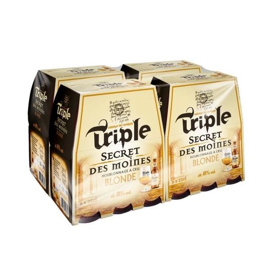 Bière Triple Secret des Moines Blonde 8° - 4 packs de 6x25cl - La cave Cdiscount