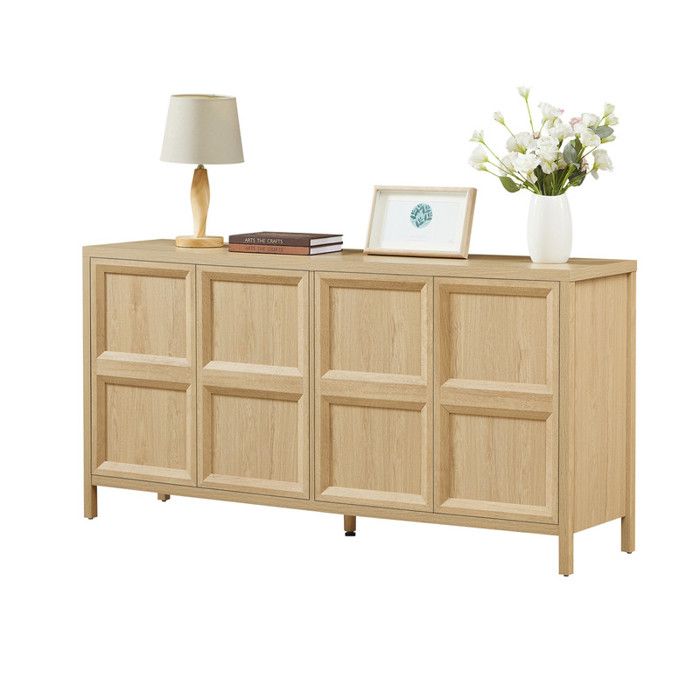 Buffet moderne commode de rangement 160x40x80 cm chêne clair,système ...