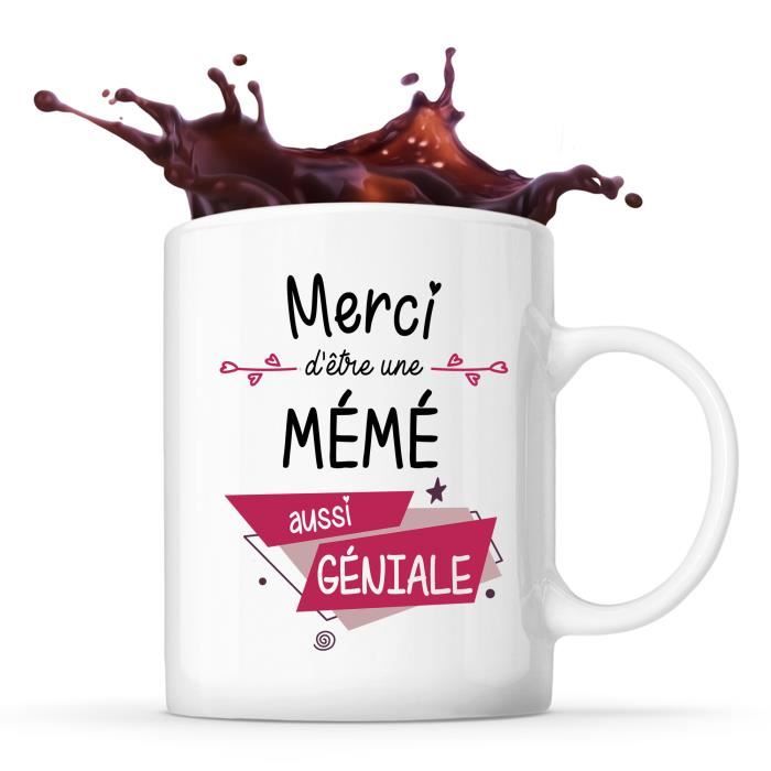 Mug - Merci - Mémé Géniale - Céramique - Blanc - 325 ml - Design ...