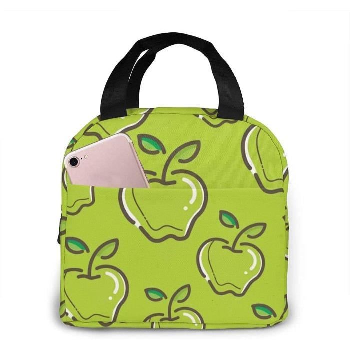 Pommes Modèles Vert Fruit D'été Sac À Lunch Isolé Portable Jeu Luch Box ...