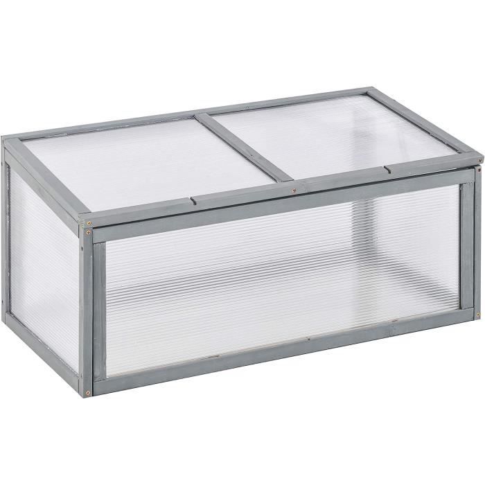 Mini Serre de Jardin Serre à tomates dim. 90L x 46l x 40H cm Toit ...