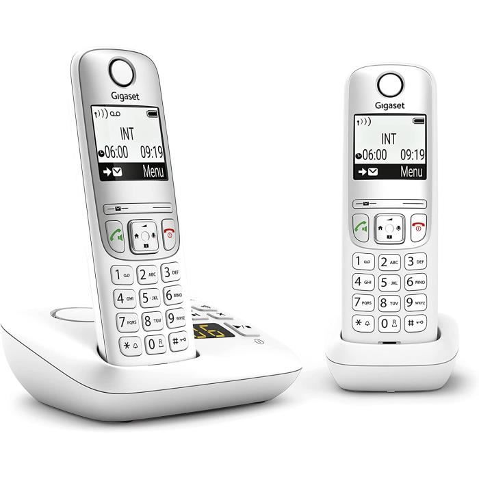 A695A Duo Téléphone Fixe sans Fil avec répondeur, 2 combinés avec Grand ...
