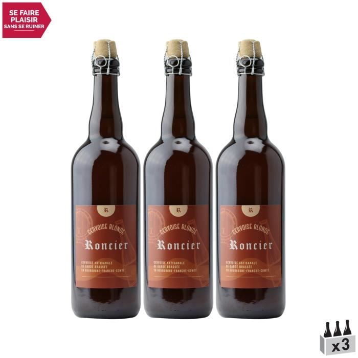 Roncier Cervoise Blonde - Brasserie Roncier - Lot de 3x75cl - Bière d ...