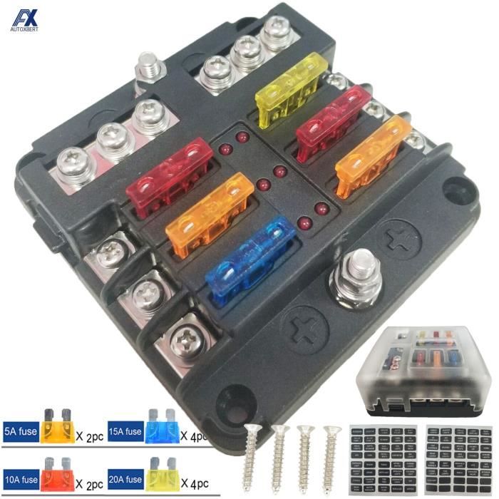 Fusible Voiture Support De Boîte à Fusibles à Lame à 6 Voies Bus à 6