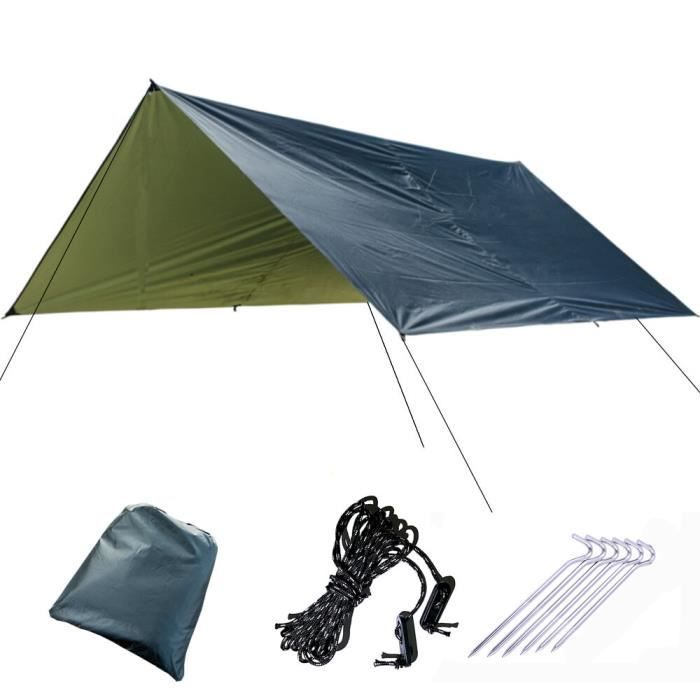 Bâche de camping - Black - Hamac tente bâche - 3x3 m - Protection UV ...