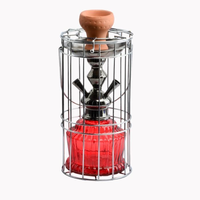 Chicha,Cage en métal et verre, accessoires pour fumer, narguilé- Double ...