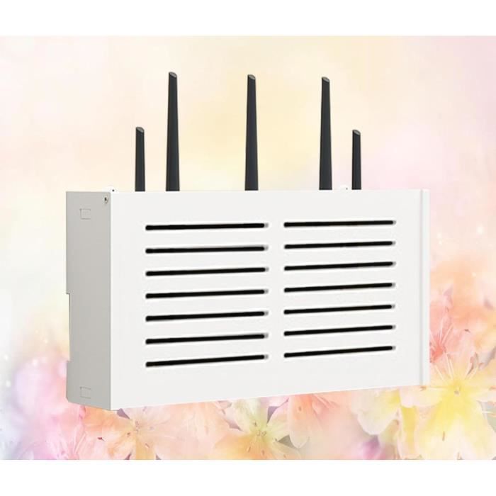 Support Box Internet Mural Blanc Rangement Box Internet Etagere ...