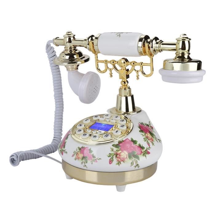 Téléphone filaire, téléphone fixe Vintage alimenté par ligne ...