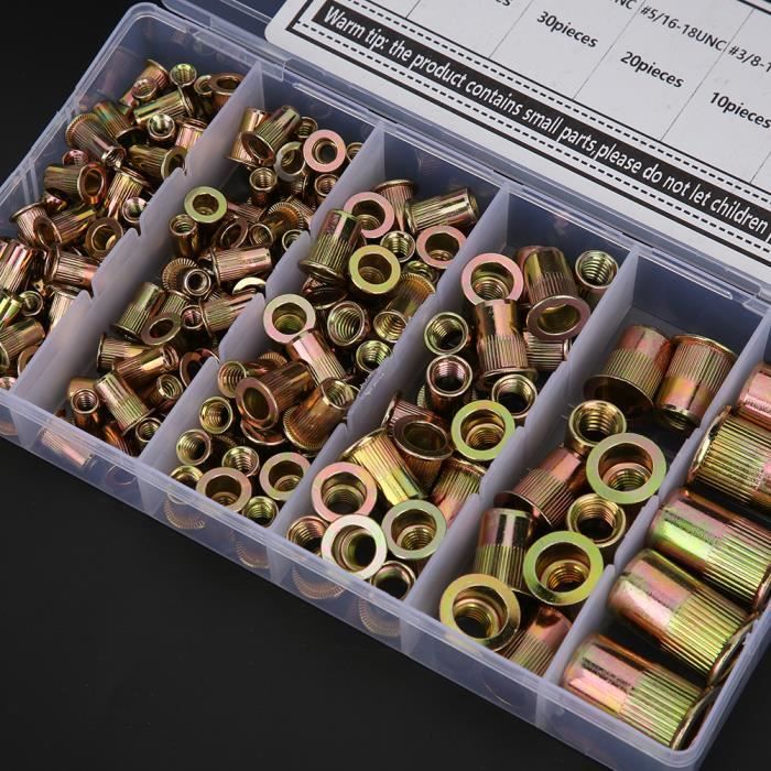 Écrou À Rivets 155Pcs/Bote Écrou De Rivet Écrou D'Insertion Antirouille ...