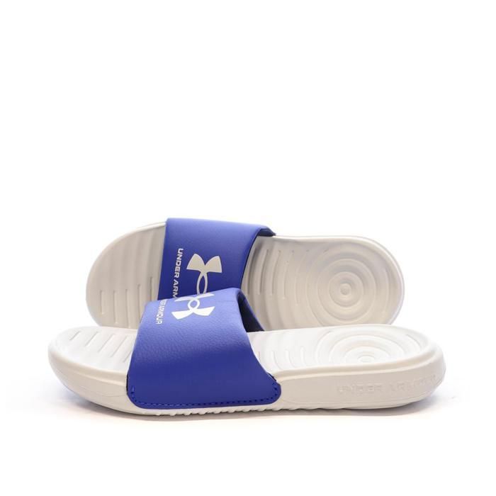 Claquettes garçon - UNDER ARMOUR - Ansa Fixed - Gris chiné/bleu royal ...