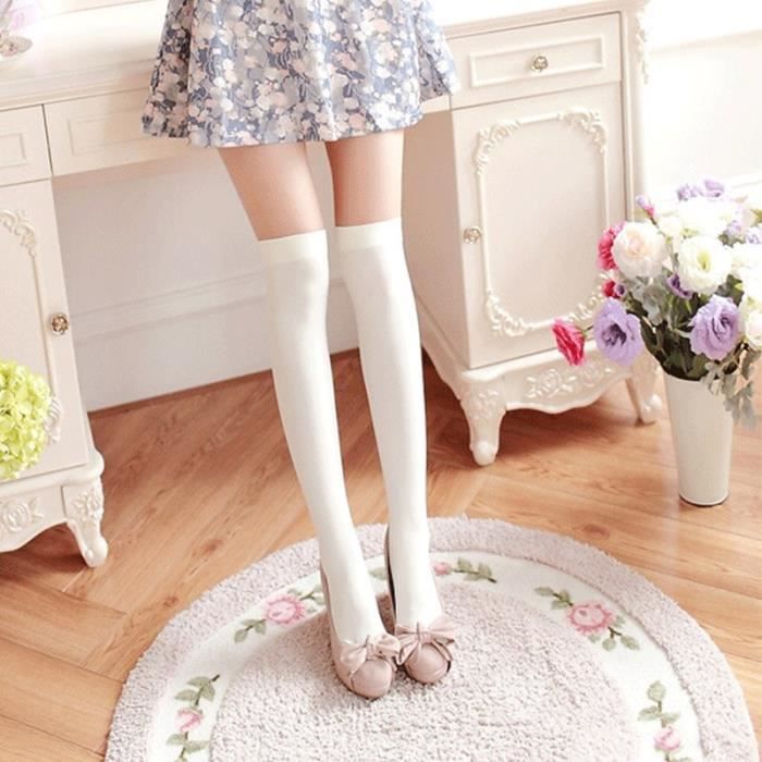 Bas,chaussettes en Nylon pour femmes, Sexy, noires et blanches, à ...