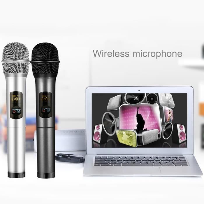 2pcs Microphone karaoké sans fil double U-Kiss avec récepteur K18U ...