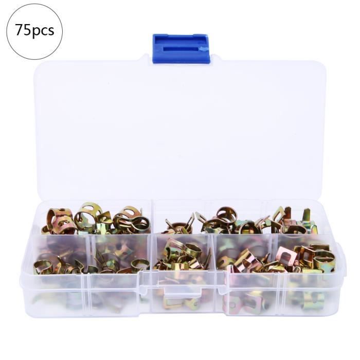 Qiilu collier de serrage à ressort 75 pièces collier de serrage 6mm/7mm ...