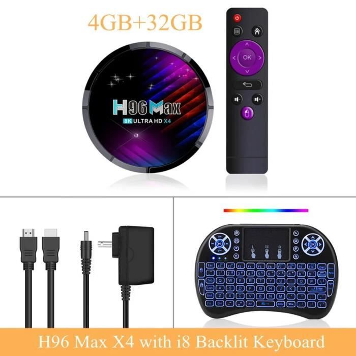 Boîtier Smart TV H96 Max X4,Android 11.0,Amlogic S905X4,lecteur ...