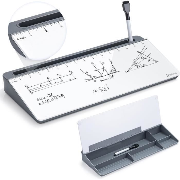 Tableau Blanc De Bureau En Verre Avec Règle-Tableau Blanc Effaçable À ...