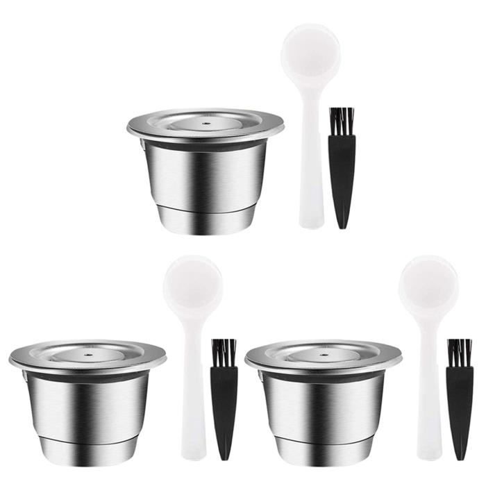 3X Capsules Rechargeables Pod RéUtilisable Dosette de Café Capsules ...