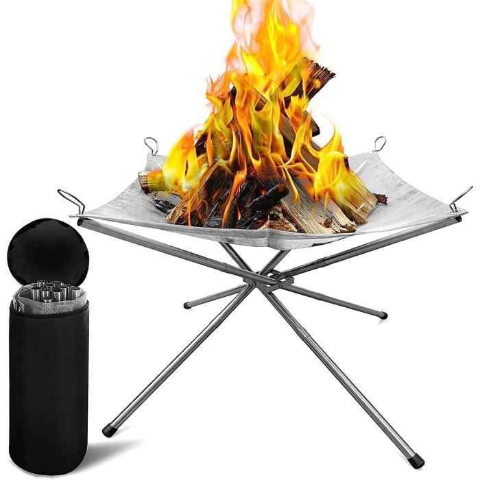 Brasero Portable Pour Extérieur, Grille Barbecue-Chauffage Pliable ...