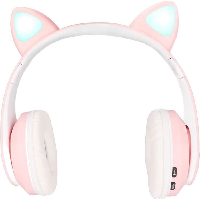 Casque De Jeu Cat Ear Pour Pc, Lx‑B39A Casque De Jeu Sans Fil Lumière ...