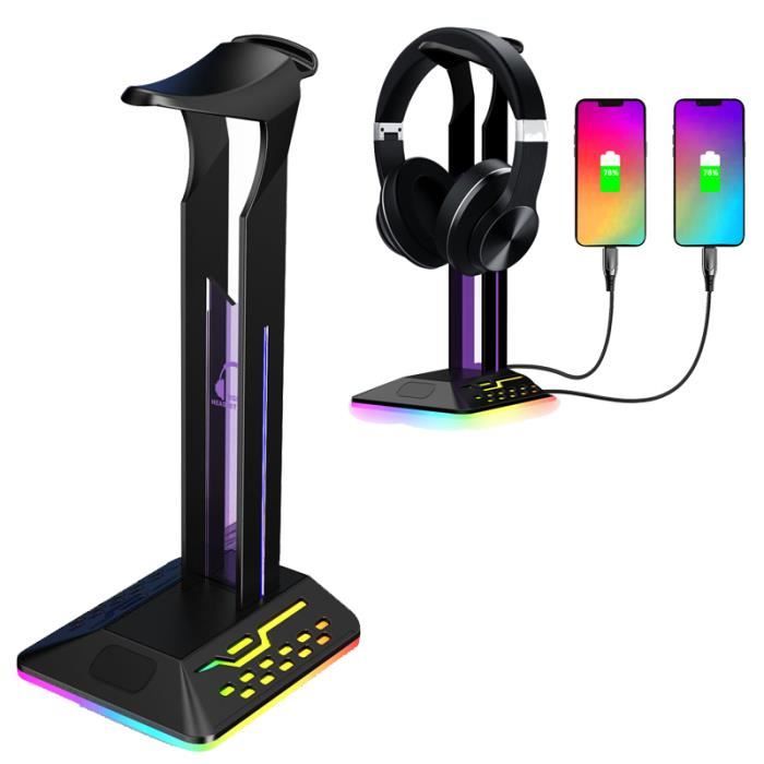 Support Casque Gamer RGB, Support pour Casque avec 10 RVB LED Modes d ...