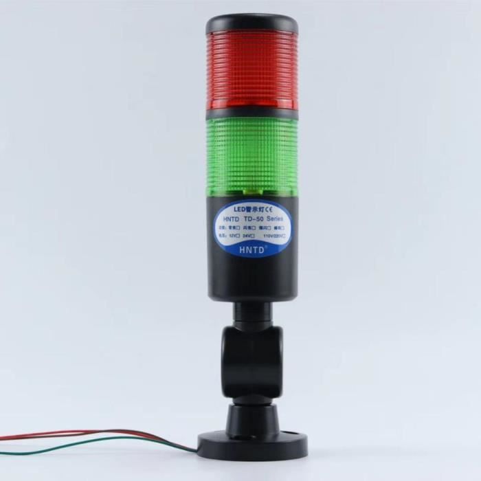 2 Stack No Buzzer Tour de signalisation industrielle 24V coquille noire ...
