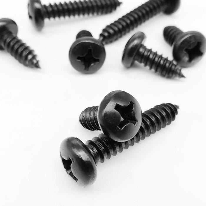 50pcs M2.9x13mm -Vis à bois autotaraudeuse en acier inoxydable 100, petite taille noire, m1, 4 ...