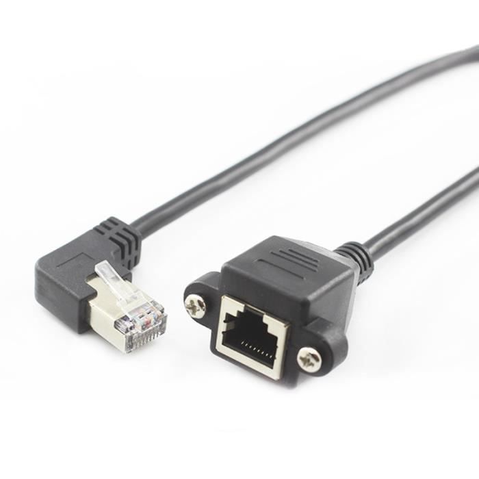 Right-60cm -Câble Ethernet FTP UTP Cat5 RJ45,60cm,coudé vers le haut et ...