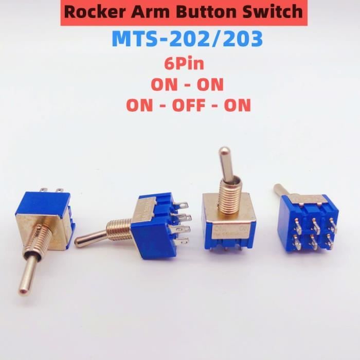 MTS-202 ON ON-5pcs -1-5 pièces MTS 202-203 Bleu clair Interrupteur À ...