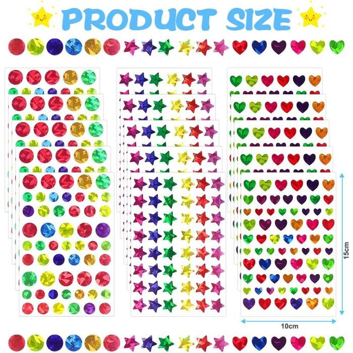 Gommettes Autocollantes pour Enfants - 30 Feuilles avec 1710 Stickers ...