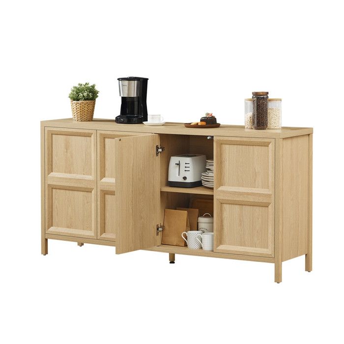 Buffet moderne commode de rangement 160x40x80 cm chêne clair,système ...