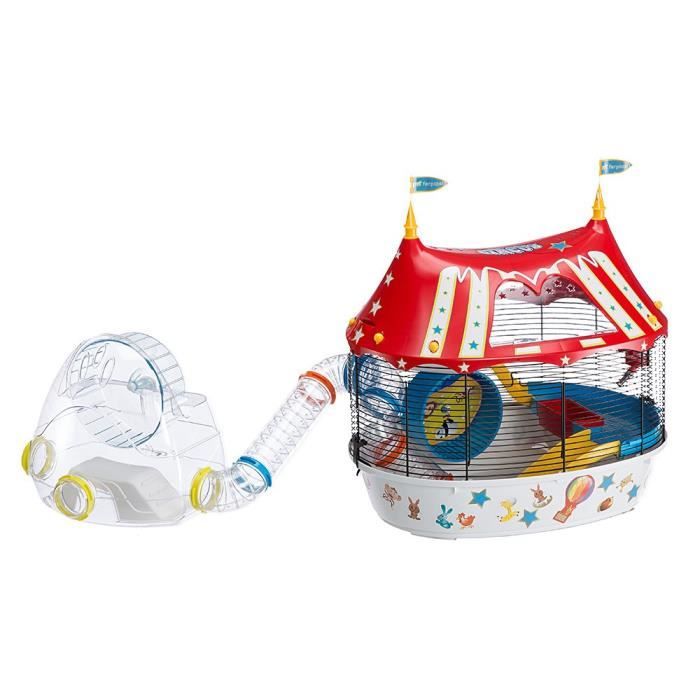 Cage Pour hamster Circus Fun 49,5*34*42,5 cm - Rouge - FERPLAST - Cdiscount