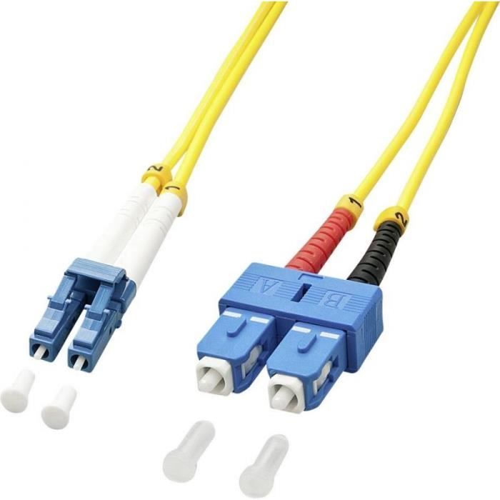 Lindy 47471 Câble Ethernet Fibre optique Duplex LC-SC OS2 2 m Jaune ...