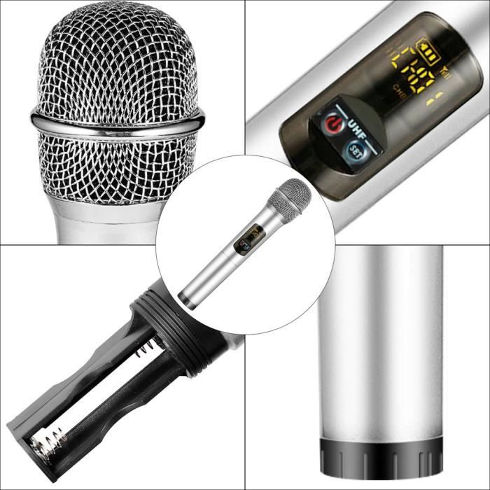 2pcs Microphone karaoké sans fil double U-Kiss avec récepteur K18U ...