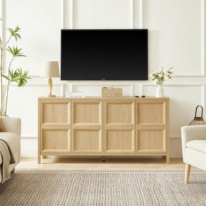 Buffet moderne commode de rangement 160x40x80 cm chêne clair,système ...