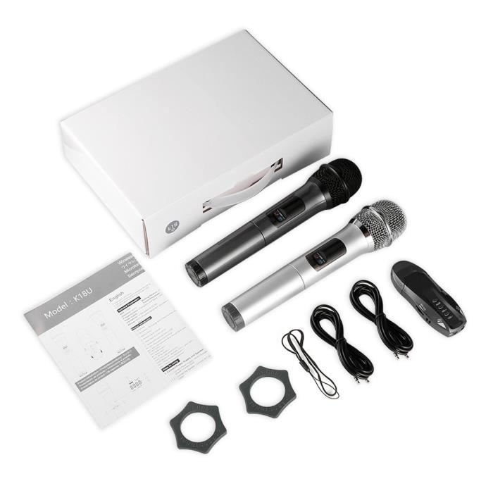2pcs Microphone karaoké sans fil double U-Kiss avec récepteur K18U ...