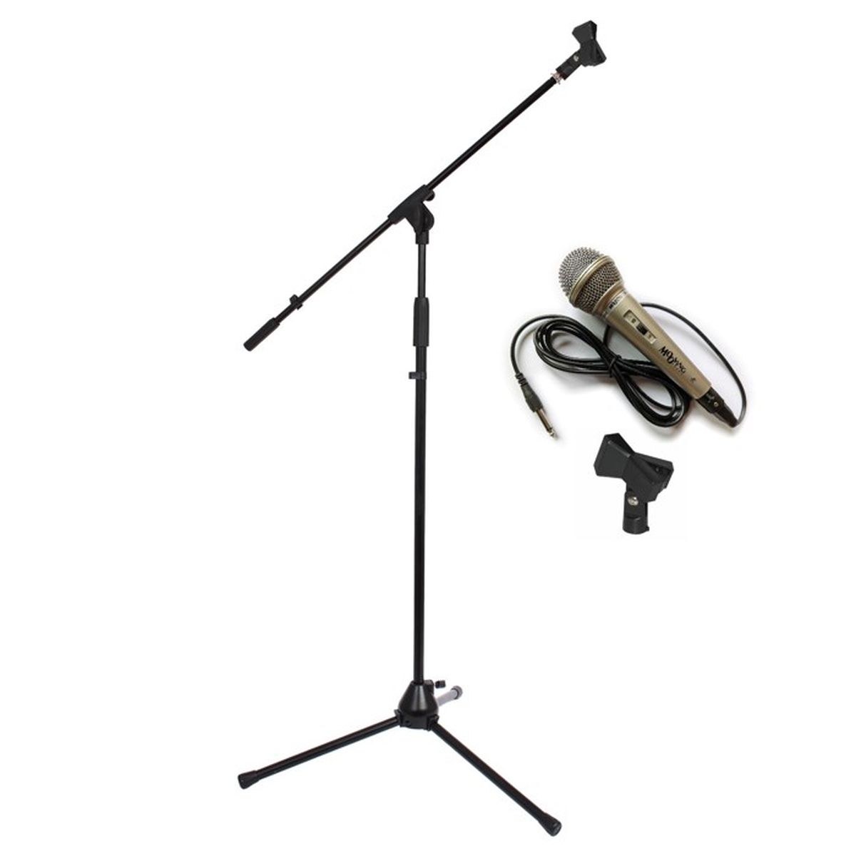 PIED MICRO IBIZA SM007T + MICRO - Pied de microphone avec longue perche et support micro PA SONO ...
