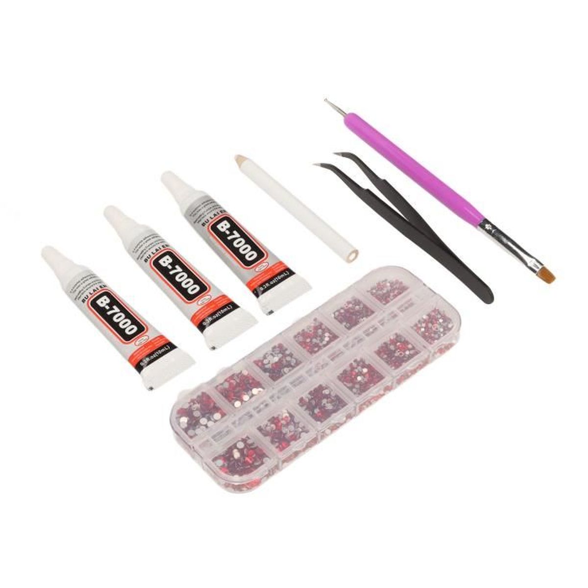 ZJCHAO Kit de colle strass Strass Colle Kit Cristal Verre Strass Colle ...