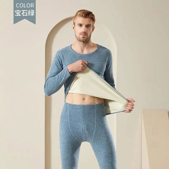 String-tanga,Smile Keep Warm O-Neck Bottoming Long Johns pour hommes ...