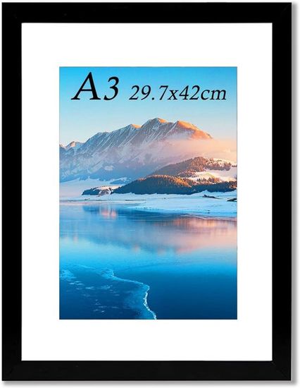 Cadre photo A3 en bois 29,7 x 42 cm, cadre noir A3 pour impression A3 ...
