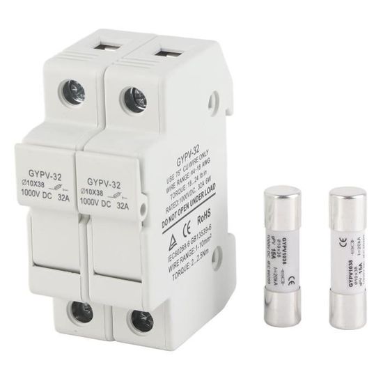 Fusible Solaire PV - Neuf - 15A - 10 x 38 mm - Contre les Courts ...