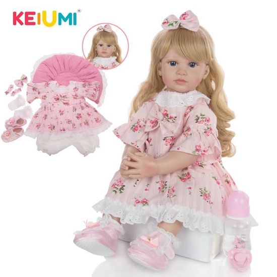 KEIUMI – poupée princesse Reborn pour fille, 24 pouces, en tissu Silicone doux, corps réaliste ...