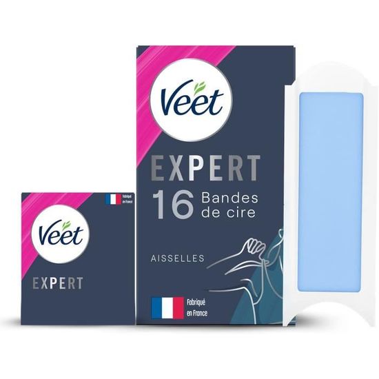 Veet EXPERT - 16 Bandes de Cire Froide Aisselles - Peaux Sensibles ...